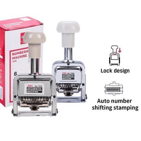 Deli Automatic Numbering Stamp 6 Digit Stamps And Badges