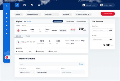 Booking Web App Dashboard Behance