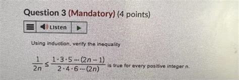 Solved Using Induction Verify The Inequality Chegg Com