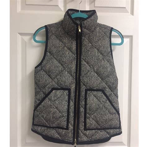 Jcrew Excusion Quilted Vest In Herringbone Gem