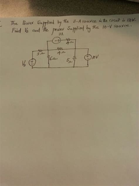 Solved The Power Supplied By The 3 A Source In The Circuit Chegg Com