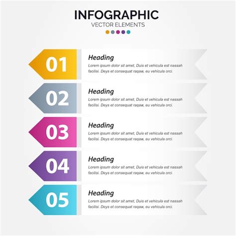 Free Vector Business Vertical Infographic Template Numbers 5 Options