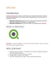 Qlik View With Q A Docx Qlik View Introduction Business Discoveryis A Way In Which The User