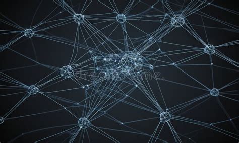 Complex Network Interconnected Lines And Points Resembling Digital Or Technological Design