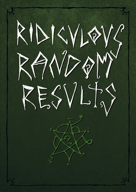 Ridiculous Random Results Underworld Kingdom Drivethrurpg