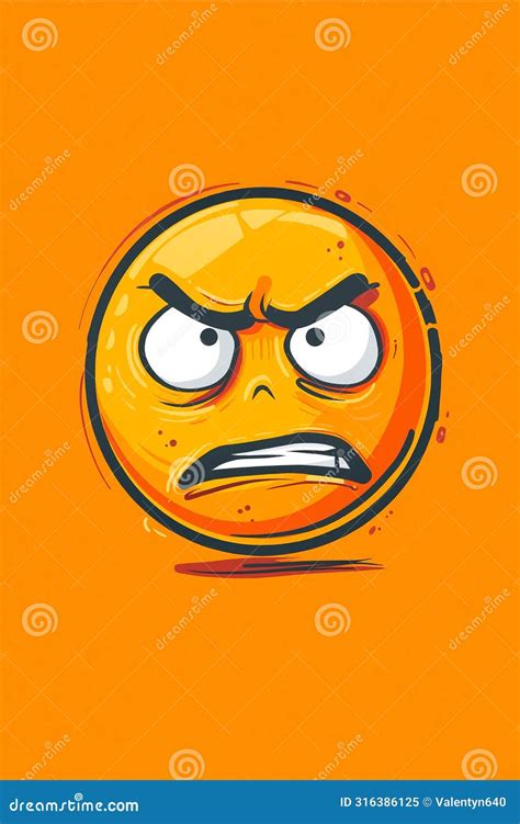 A Cartoon Face With A Frowning Expression And Angry Eyes Generative AI