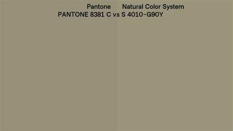 Pantone 8381 C Vs Natural Color System S 4010 G90y Side By Side Comparison