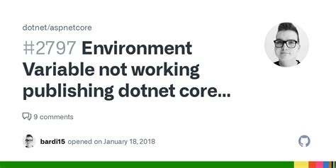 environment variable not working publishing dotnet core 2 0 project