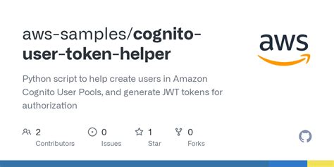 github aws samples cognito user token helper python script to help