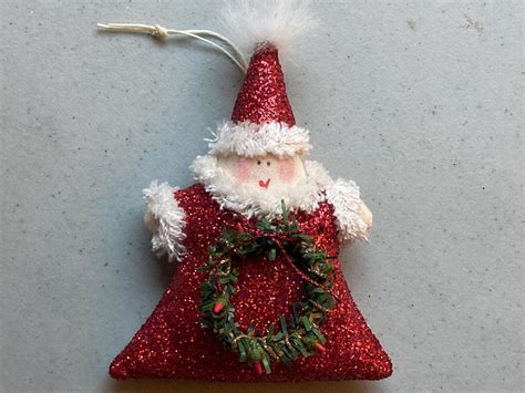 Red Santa Ornament Etsy