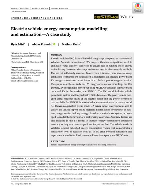 PDF Electric Vehicle Energy Consumption Modelling And EstimationA Case Study