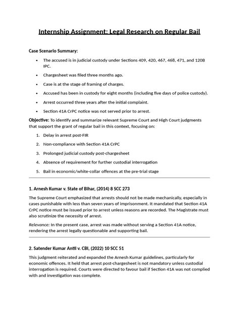 Internship Assignment Internshala Pdf Bail Arrest