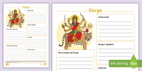 Durga Fact File Template Teacher Made Twinkl