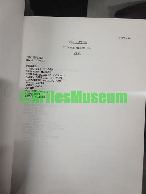 X Files Script Episode Little Green Men Not Production Used The