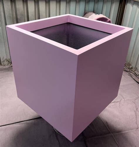 Large Square Fiberglass Planter Box Custom Outdoor Commercial Pots