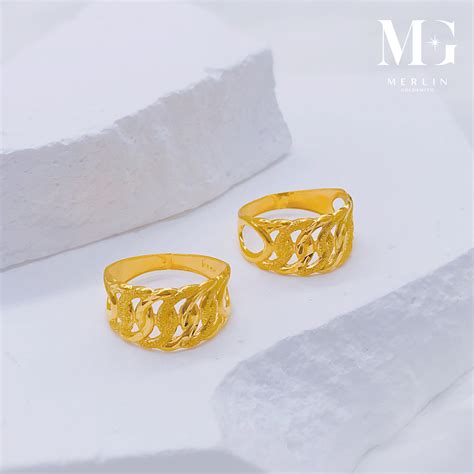 916 Gold Light Weight Double Coco Ring Merlin Goldsmith