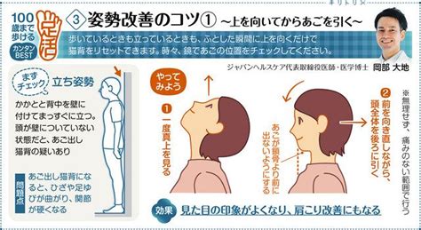 ＜カンタンbest 100歳まで歩ける足活＞（3）姿勢改善のコツ① 上を向いてからあごを引く：東京新聞デジタル