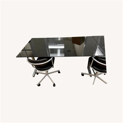 Black Glass Rectangular Table Aptdeco