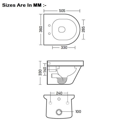 Inart Ceramic Rimless Western Toilet Seat Commode Wall Mounted Or Wall