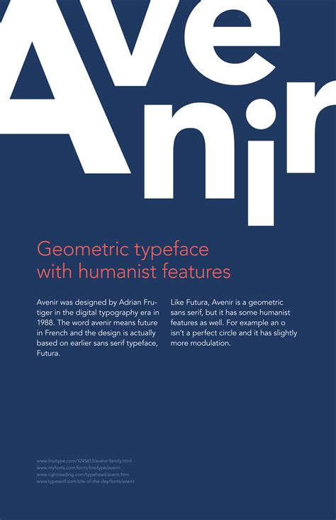 Avenir Typeface Poster Typeface Poster Typographic Poster Design