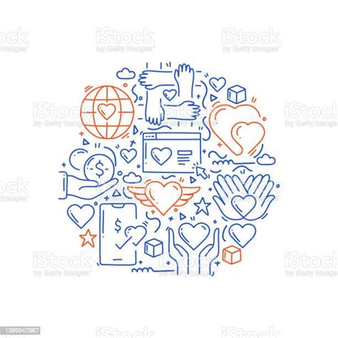 자선 및 기부 관련 개체 및 요소 손으로 그린 벡터 낙서 일러스트 레이션 컬렉션 손으로 그린 패턴 디자인 지역 사회 봉사 활동에 대한 스톡 벡터 아트 및 기타 이미지