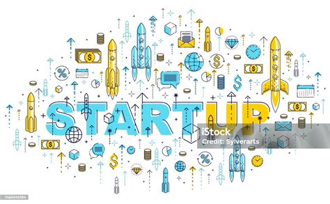 시동 로켓 이륙 우주 로켓 비행 사업 개념 벡터 일러스트 레이 션을 시작 합니다 Launch Party에 대한 스톡 벡터 아트 및 기타 이미지 Launch Party