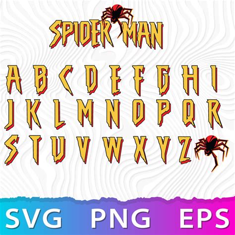 Spiderman Font Svg Spiderman Vector Font Superhero Font Svg Spiderman