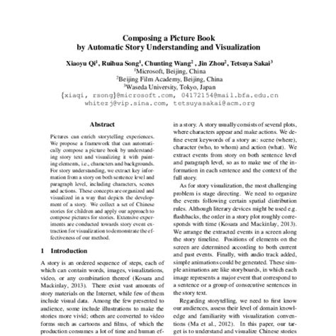Composing A Picture Book By Automatic Story Understanding And Visualization Acl Anthology