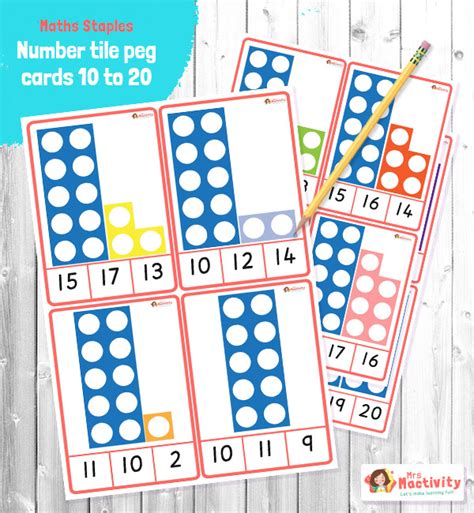 Number Tile Peg Cards To 20 Numicon Activities
