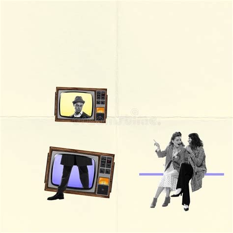 Contemporary Art Collage Bachelor Show Stylish Young Woman Sitting