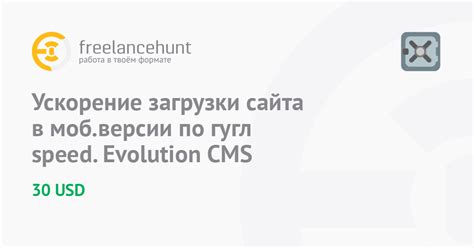 Ускорение загрузки сайта в мобверсии по гугл Speed Evolution Cms