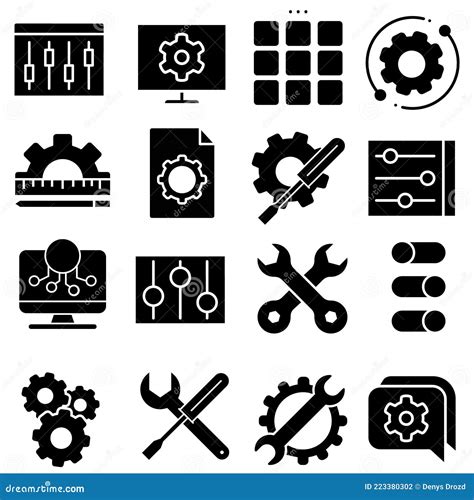 Setup Icon Vector Set Settings Illustration Sign Collection Menu Symbol Or Logo Stock Vector