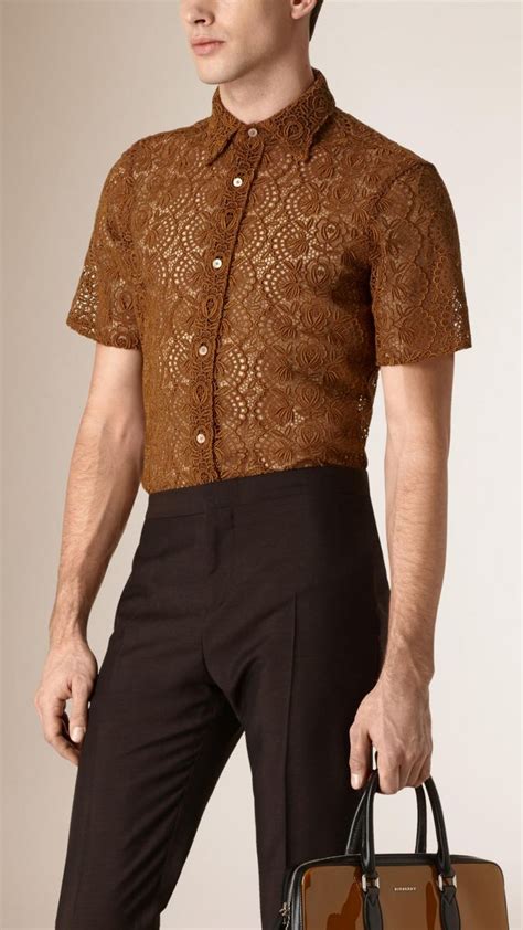 Burberry 2016 Mens Lace Fashions Lace Shirt Lace Fashion Shirts