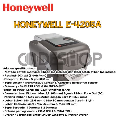 Printer Barcode Honeywell E 4205a Autocutter Toko Alat Kasir Barcode Scanner Dan Printer Id