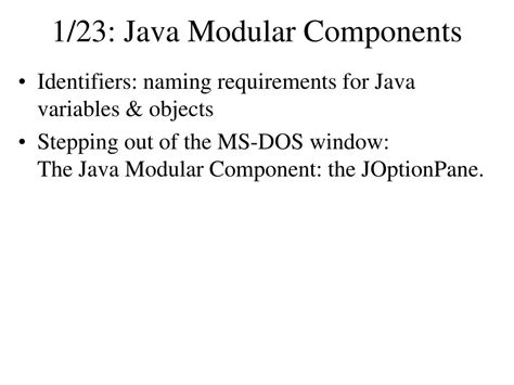 PPT 1 23 Java Modular Components PowerPoint Presentation Free Download ID 5698932