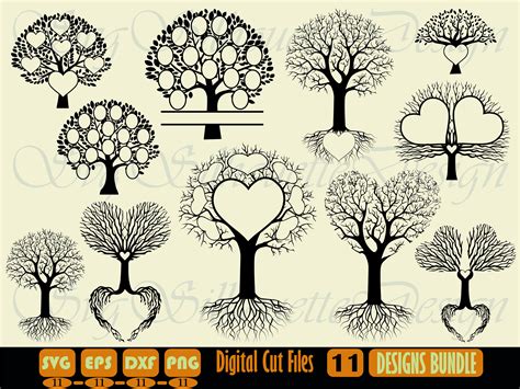 Tree With Heart SVG Heart Tree SVG Tree With Roots Clipart Etsy