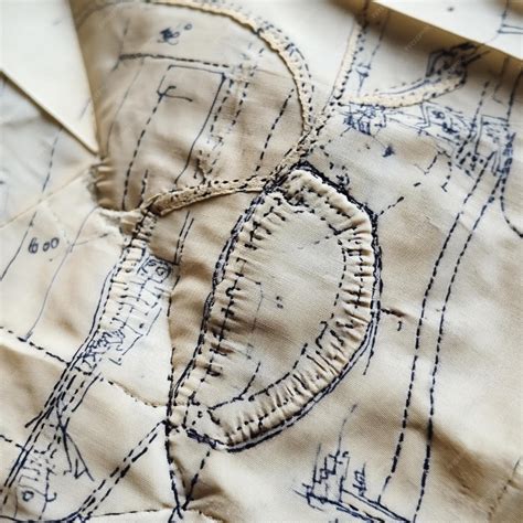 Snapshot Of A Sewing Pattern With Pattern Markings And Seam Allowances Premium Ai Generated Image