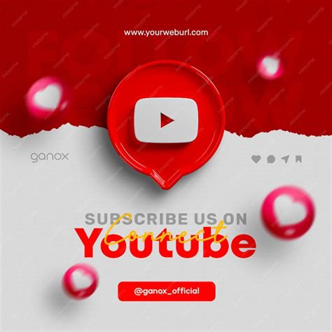 Premium Psd Subscribe Us On Youtube Social Media Post 3d Render Banner