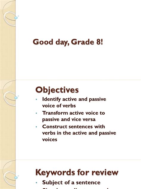 Active And Passive Voice Of Verbs For The Midterm Exam For Learners Pdf Verb Grammatical