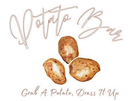 Editable Baked Potato Bar Sign Wedding Engagement Shower Birthday