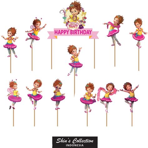 Jual Cake Topper Fancy Nancy 1 Set Isi 12 Pcs Shopee Indonesia