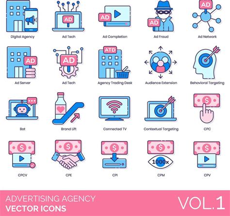 Advertising Agency Vector Icon Set 40502433 Vector Art At Vecteezy