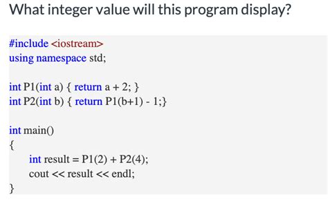 solved what integer value will this program display