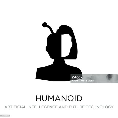 인공 Intellegence 및 미래 기술 컬렉션에서 휴머노이드 아이콘 가득 흰색 배경 휴머노이드 유행에 벡터 아이콘 과학에