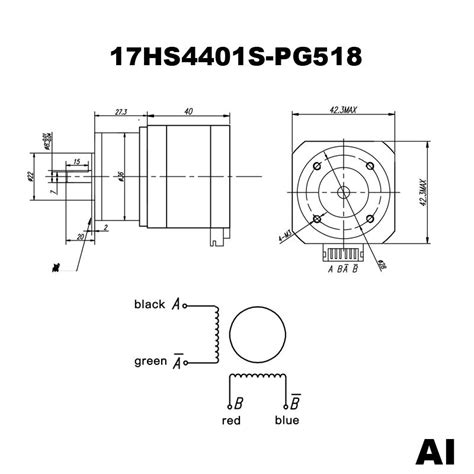 Buy Stepper Motor Nema 17 17hs4401s Pg518 Online Perth Store 3d