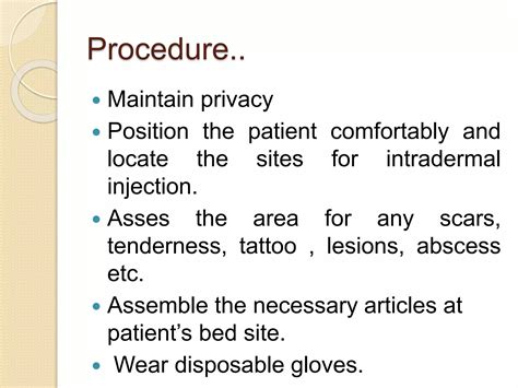 Intradermal Injection Introduction Procedure Complications Pptx