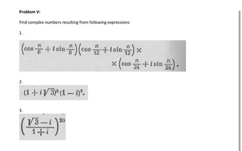 Solved Complex Variables Exercises Problem Find Complex