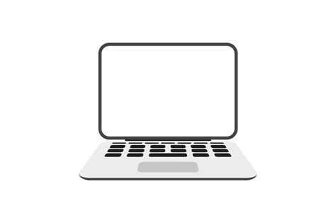 Premium Vector Laptop Flat Icon Opened Computer Screen Mockup Laptop With Blank Screen