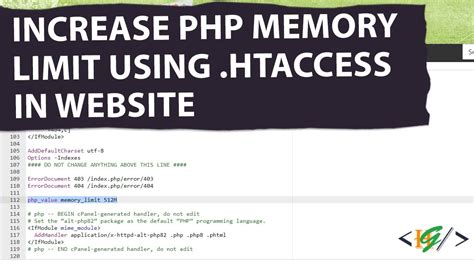 How To Increase Php Memory Limit Using Htaccess File In Website Youtube