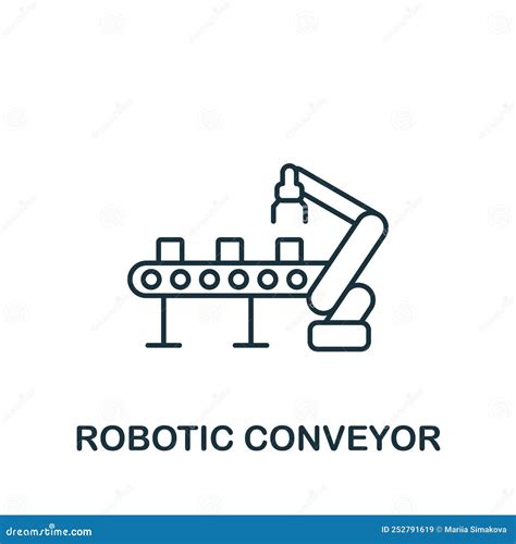 Robotic Conveyor Icon Monochrome Simple Artificial Intelligence Icon